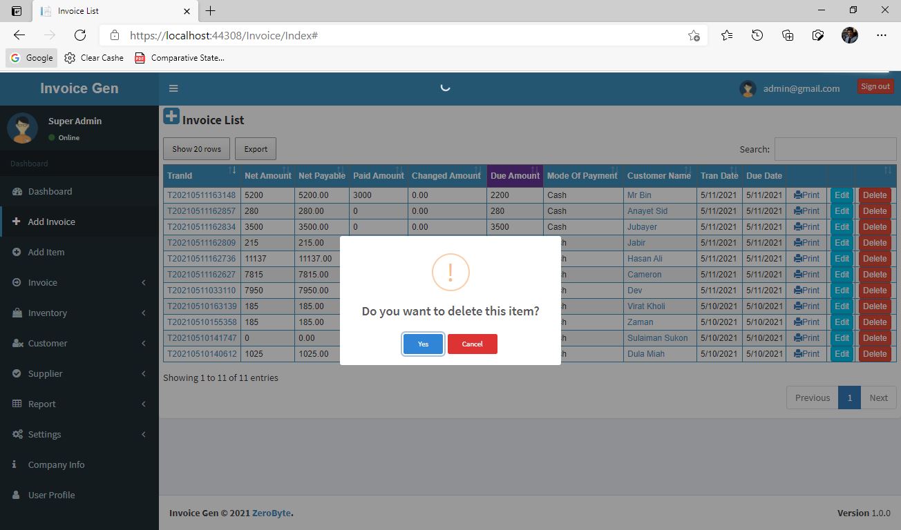 Invoice Generation and Management | ASP.NET Core | EF | MSSQL by shaheddev